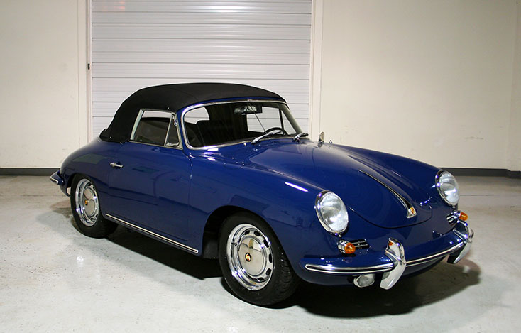 1964 Porsche 356 SC Cabriolet Bali Blue Restored | Sloan Motor Cars