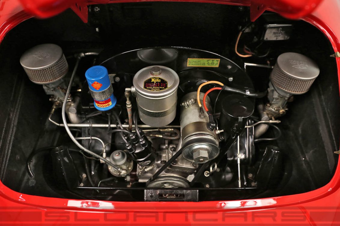 1956 Porsche 356 Speedster Signal Red/Black Restored | Sloan Motor Cars