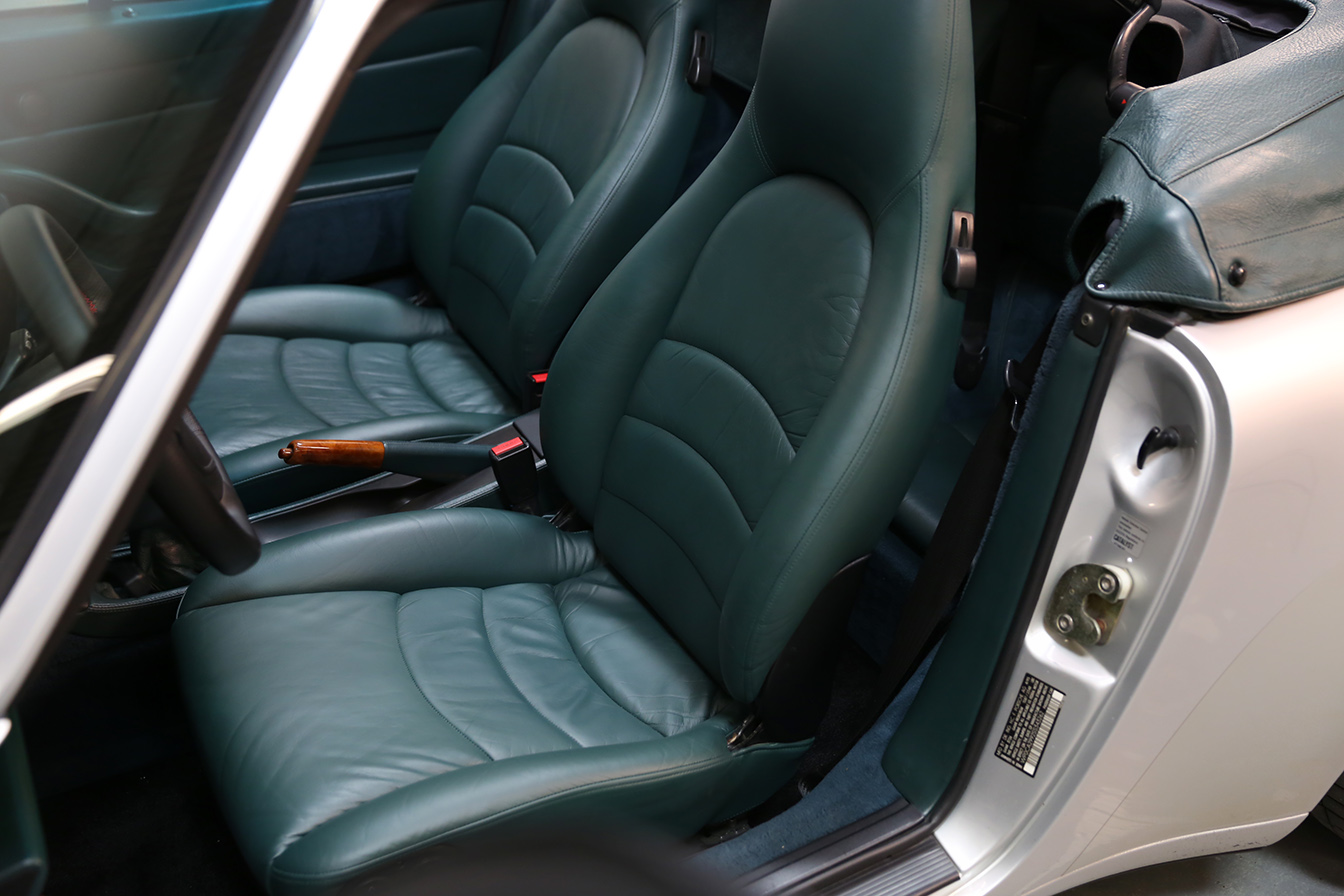 1995 Porsche 993 Cabriolet PTS Silver metallic/ PTS Cedar Green leather ...